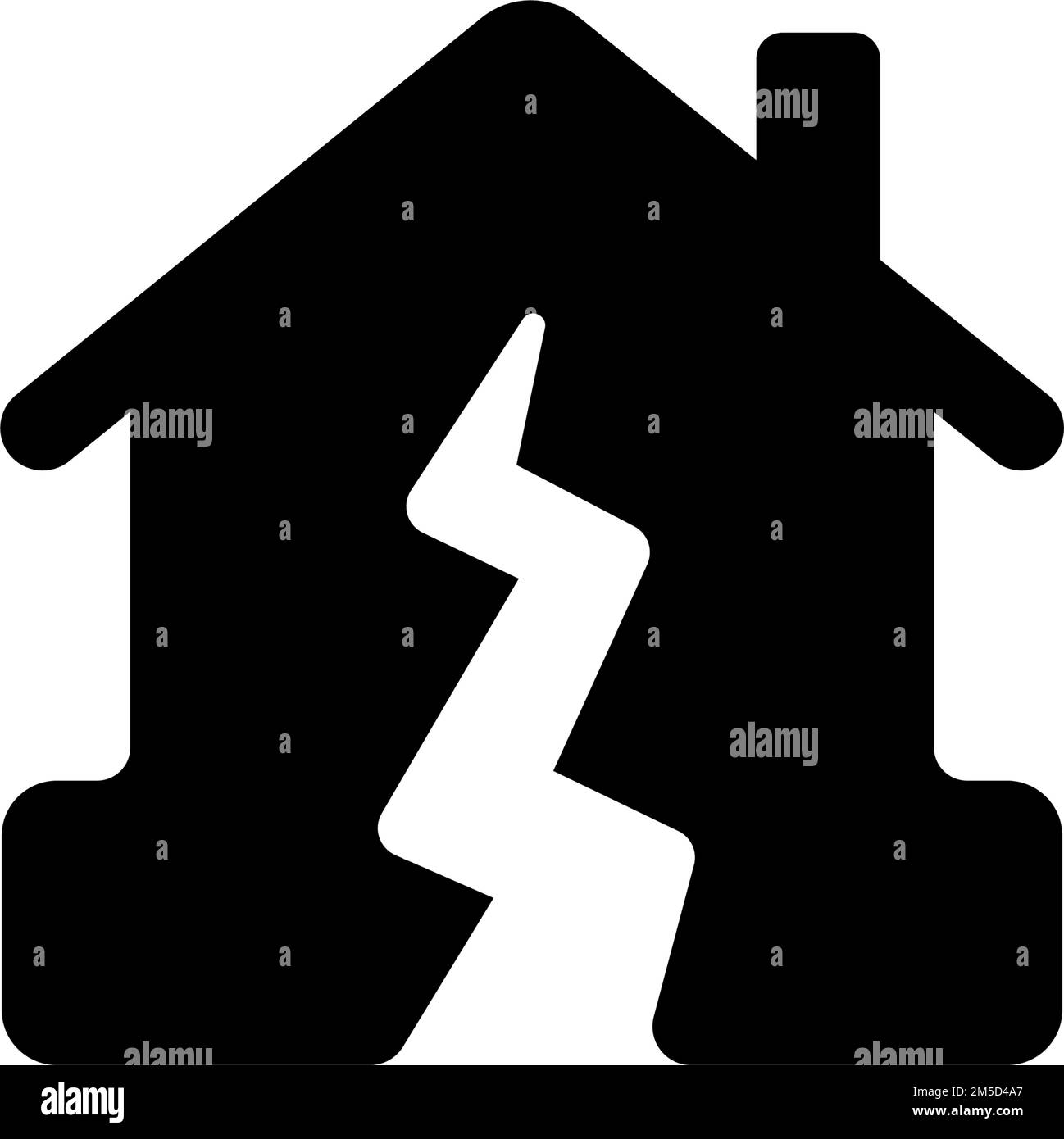 House collapse (earthquake, disaster) vector icon illustration Stock ...