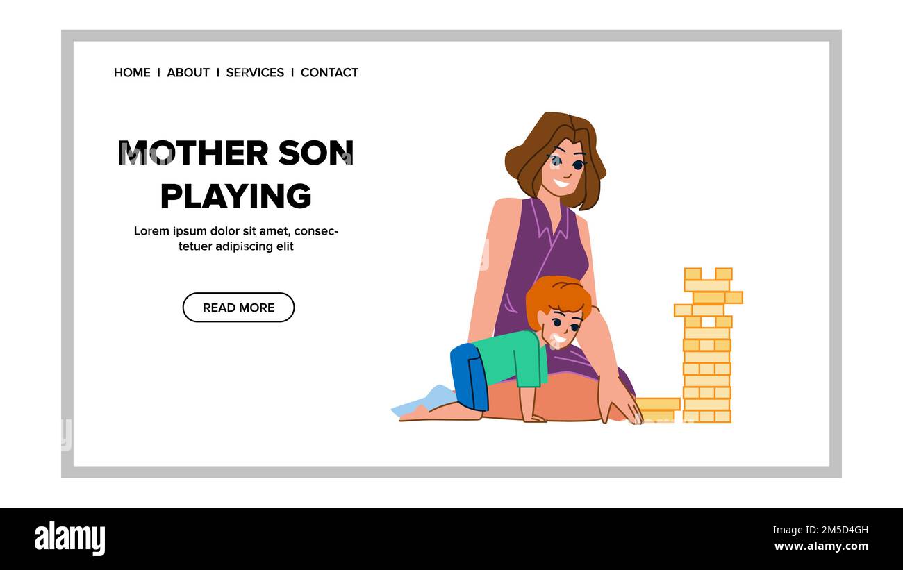 mother son playing vector Stock Vector Image & Art - Alamy