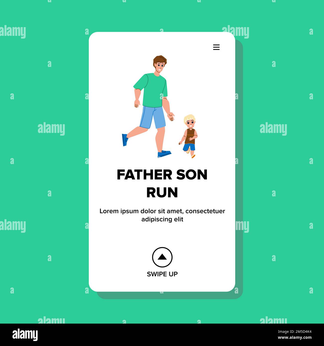 Adult jogging with child Stock Vector Images - Alamy