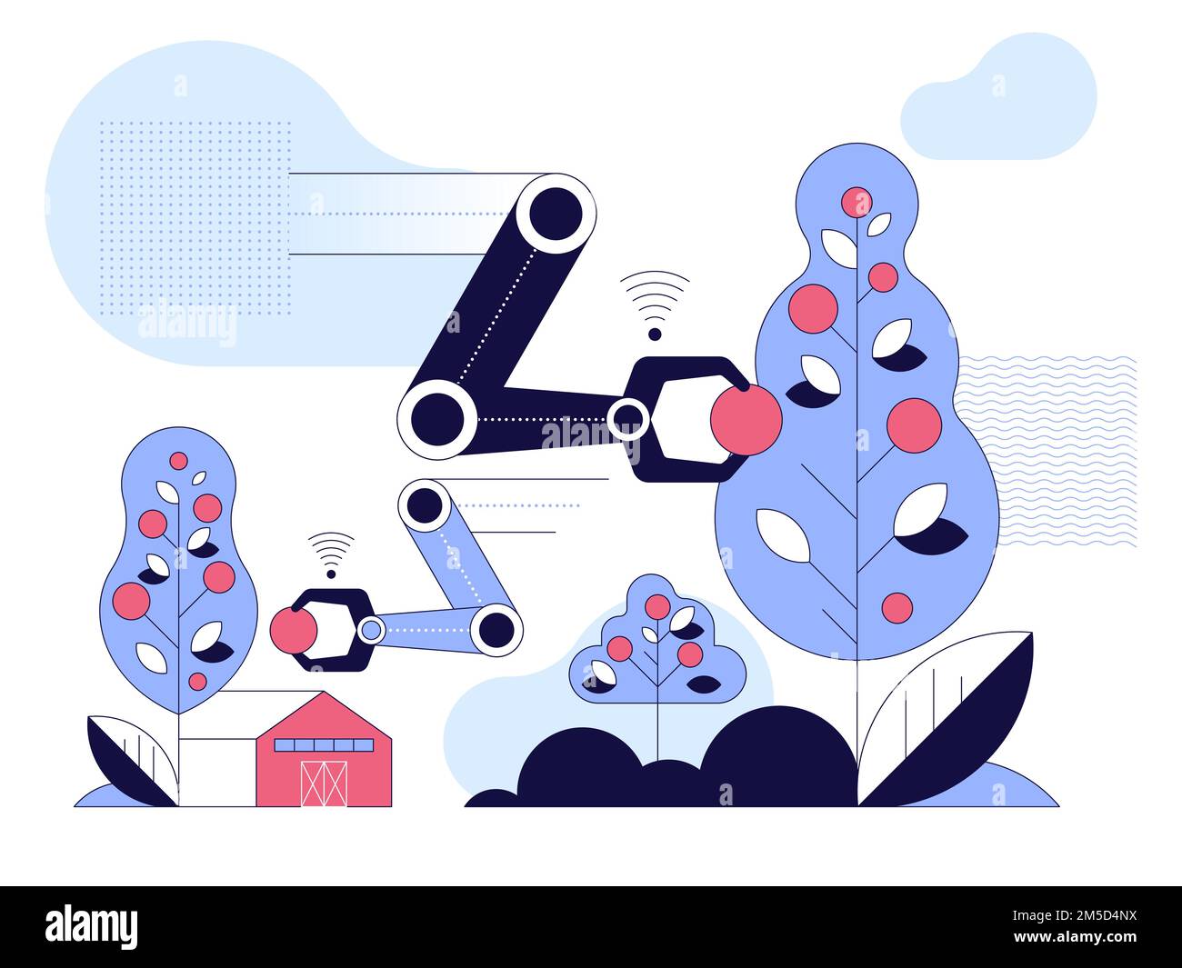 Farm robots using special programs for growing vegetables and ...