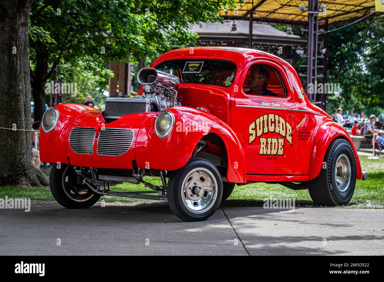 Des Moines, IA - July 03, 2022: Low perspective front corner view of a ...