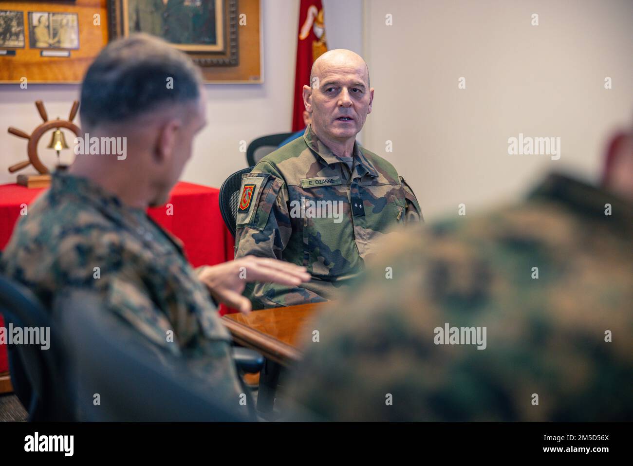 French Army Brig. Gen. Eric Ozanne, 6th Light Armored Brigade (LAB ...