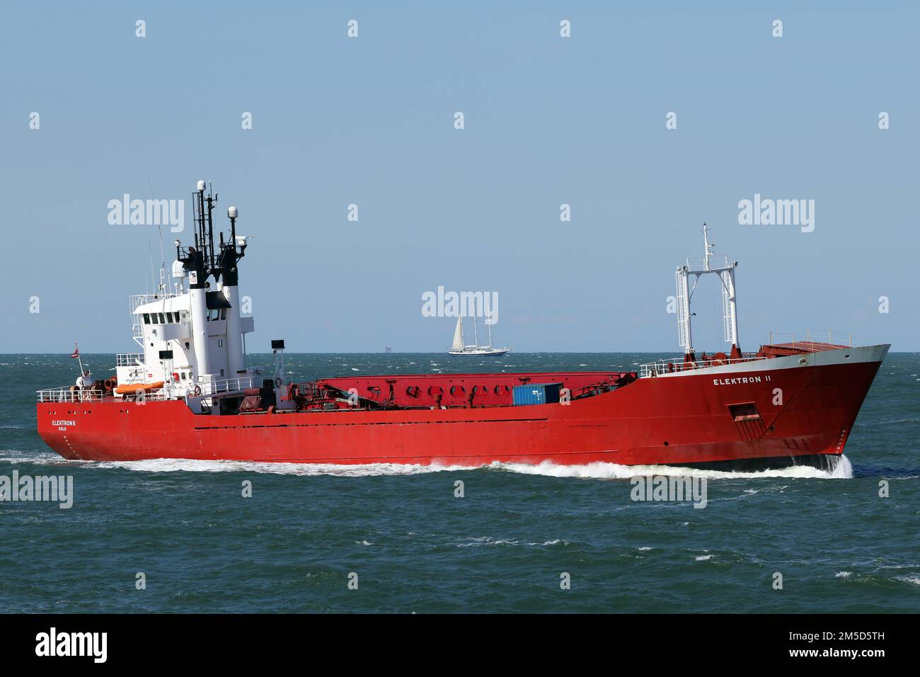 The ro-ro cargo ship Elektron II arrives at the port of Rotterdam on ...