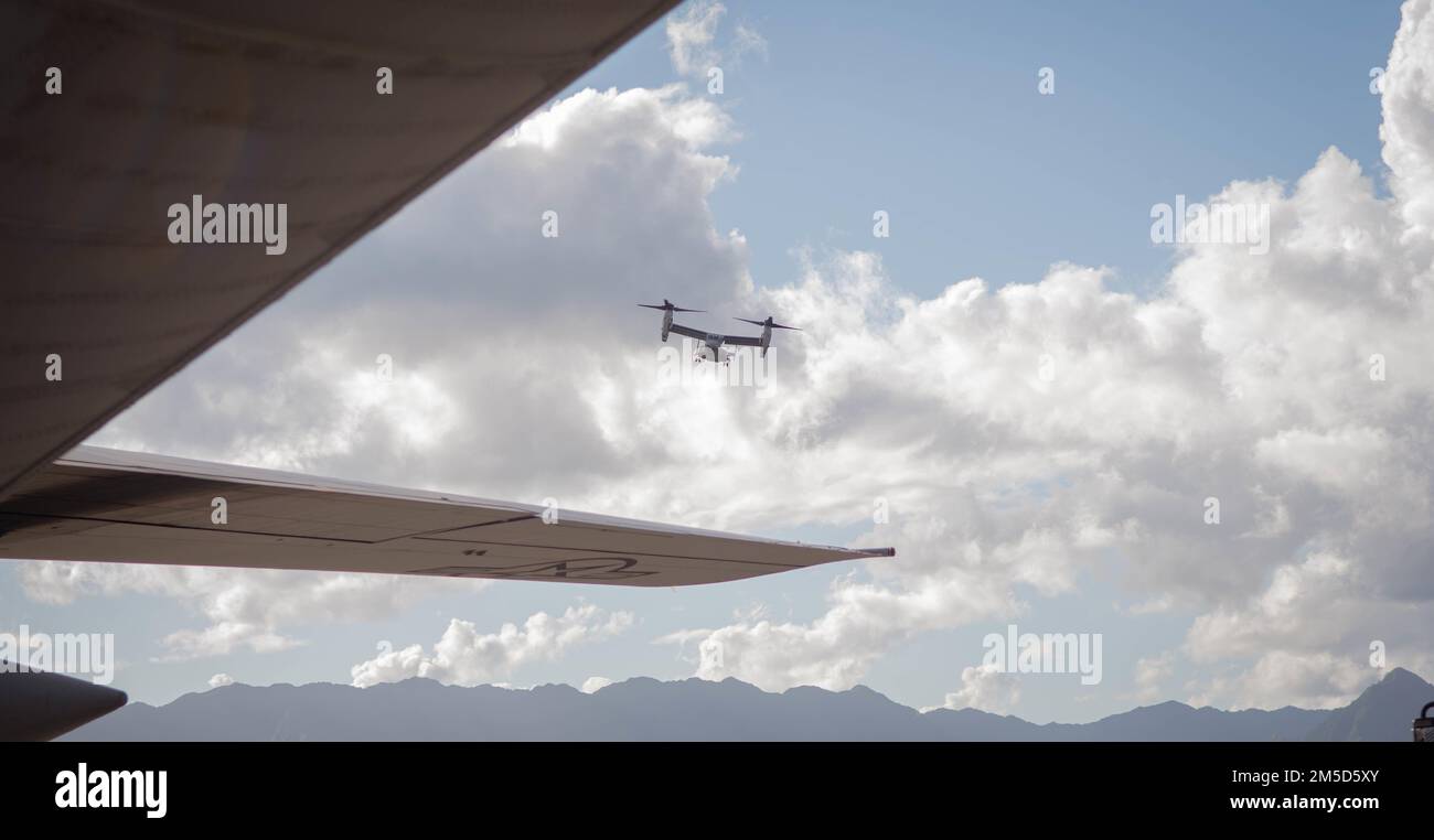 A U.S. Marine Corps MV-22 Osprey tilt-rotor aircraft assigned to Marine ...