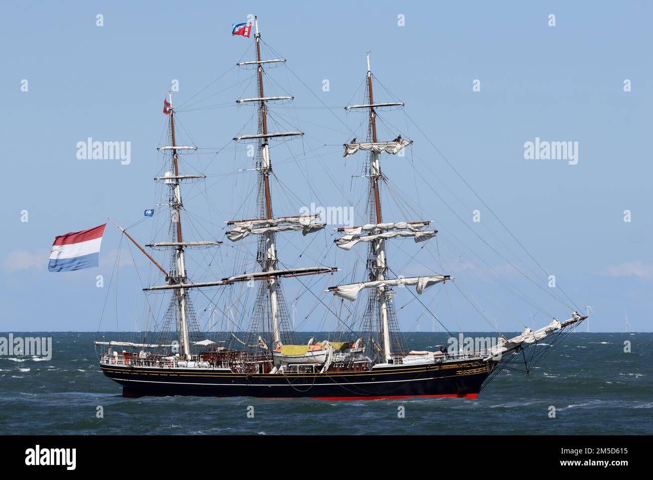 Sailing ship Stad Amsterdam arrives in the port of Rotterdam on August ...