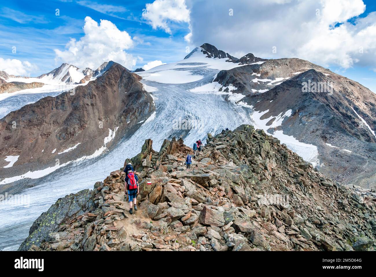 The image is of the Similaun mountain from near the memorial to Oetzi ...