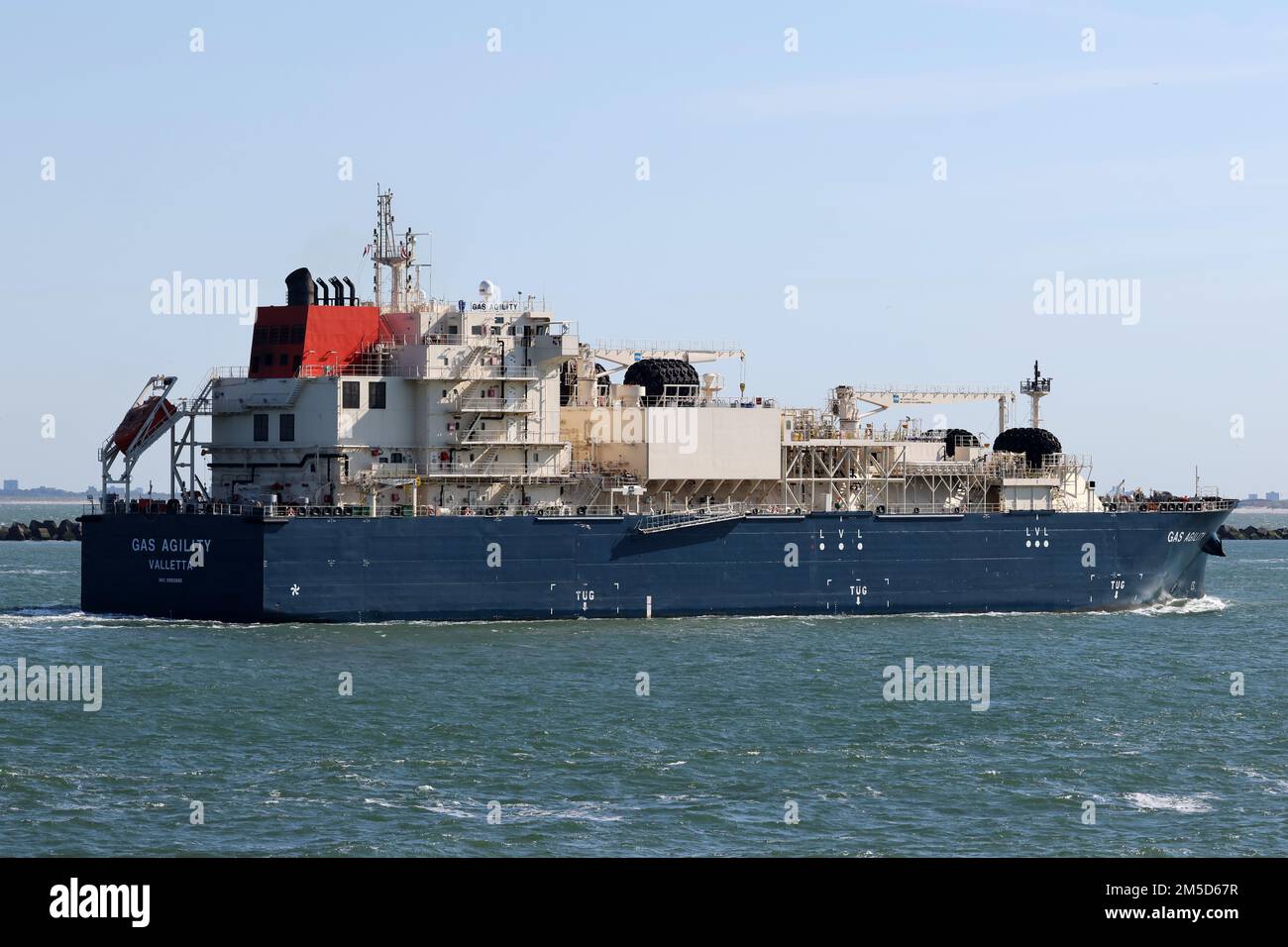 The LNG bunker ship Gas Agility arrives in the port of Rotterdam on ...