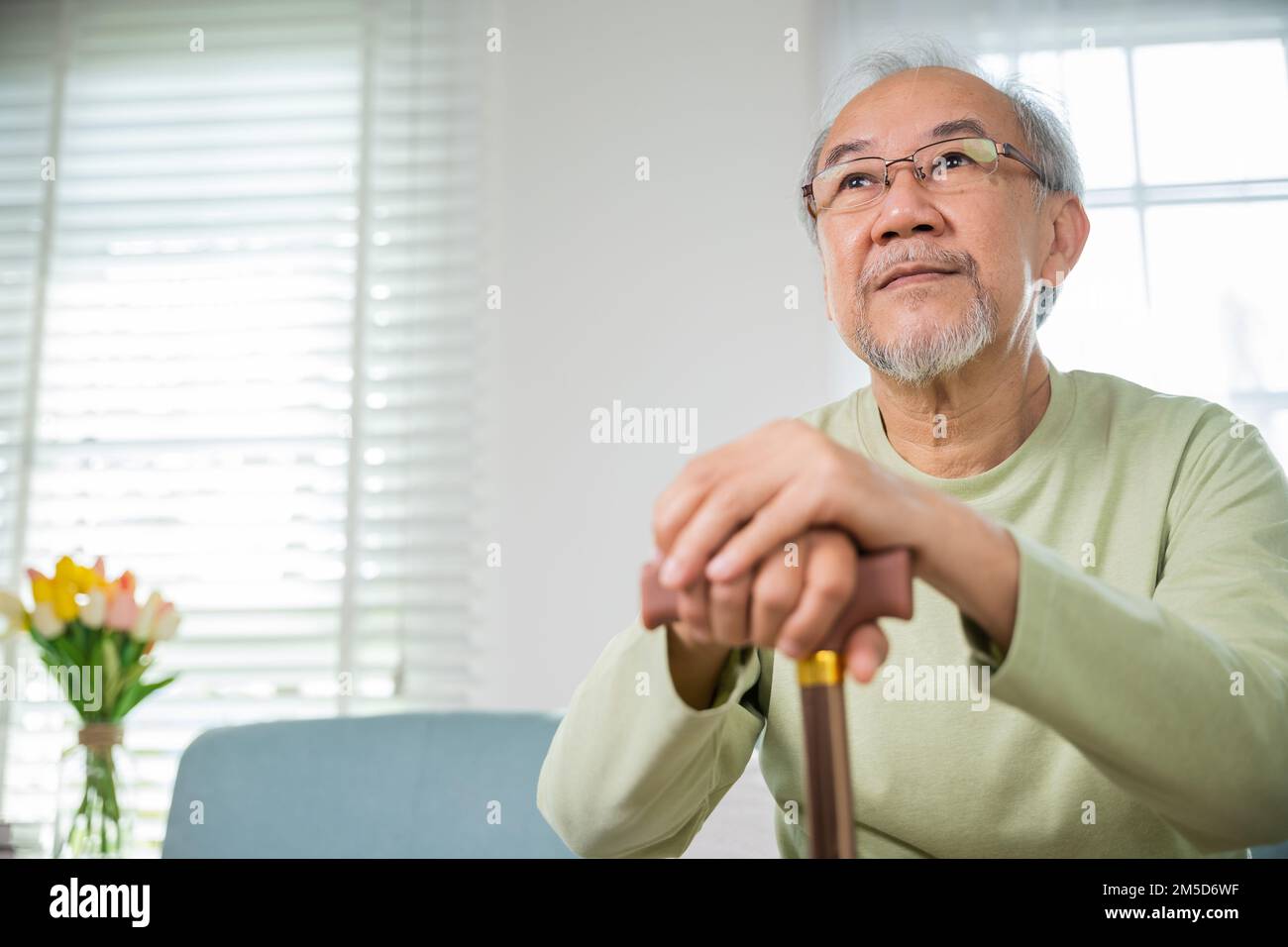 Old chinese man walking stick hi-res stock photography and images - Alamy