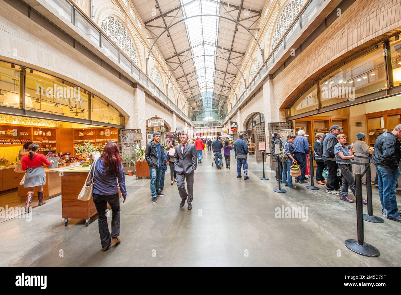 Interior of the historic San Francisco Ferry building located on The ...