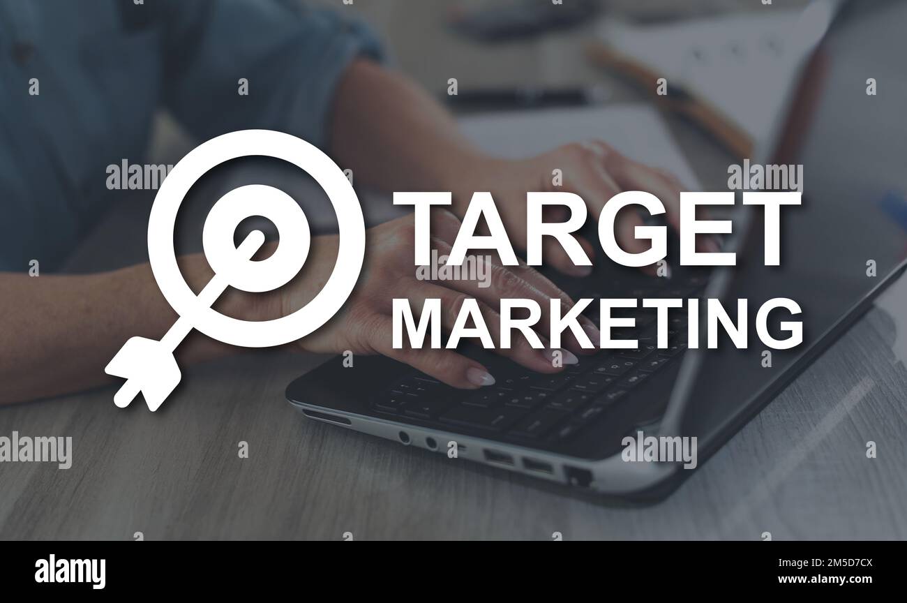 Target marketing concept illustrated by a picture on background Stock ...