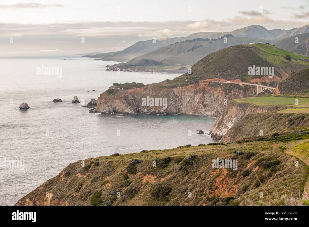 Big Sur coast and Bixby Creek Bridge south of Monterey in California ...