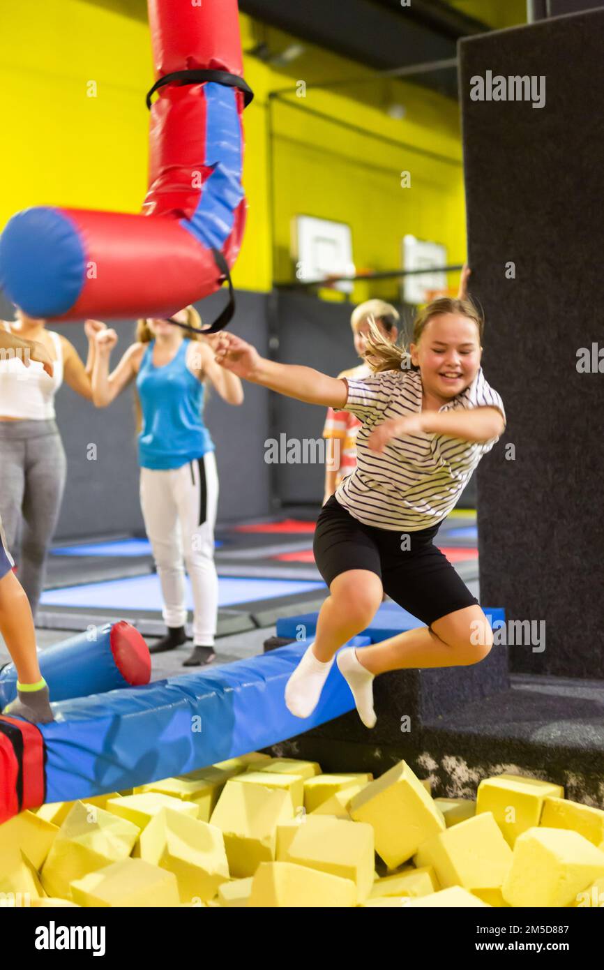 Trampoline park children indoor hi-res stock photography and images - Alamy