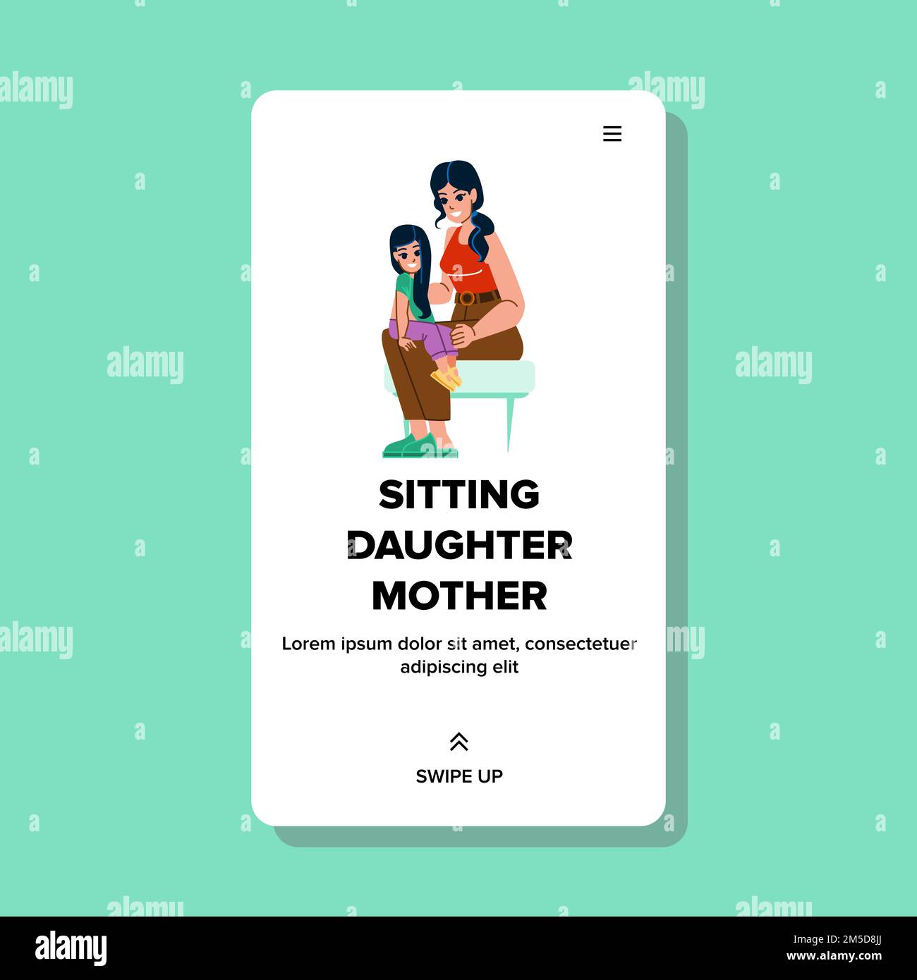 sitting daughter mother vector Stock Vector Image & Art - Alamy