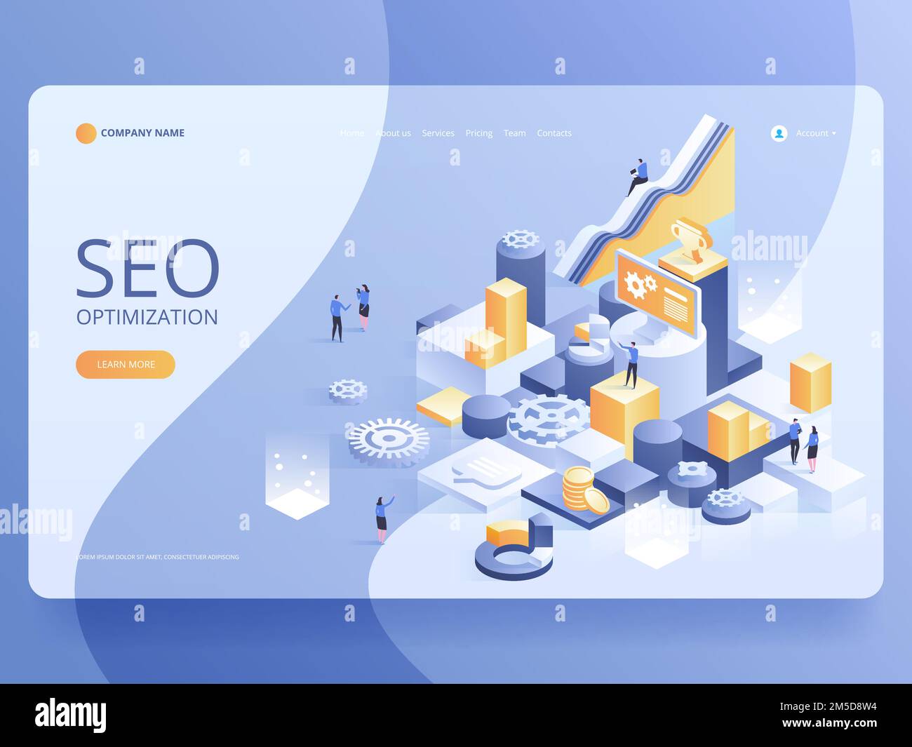 Seo optimization for website and mobile website. Landing page template ...