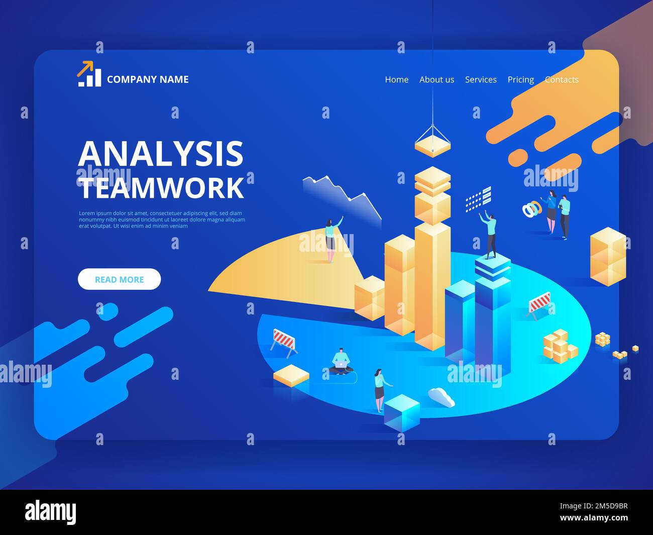 Isometric business analysis planning. Project management and financial report strategy ...