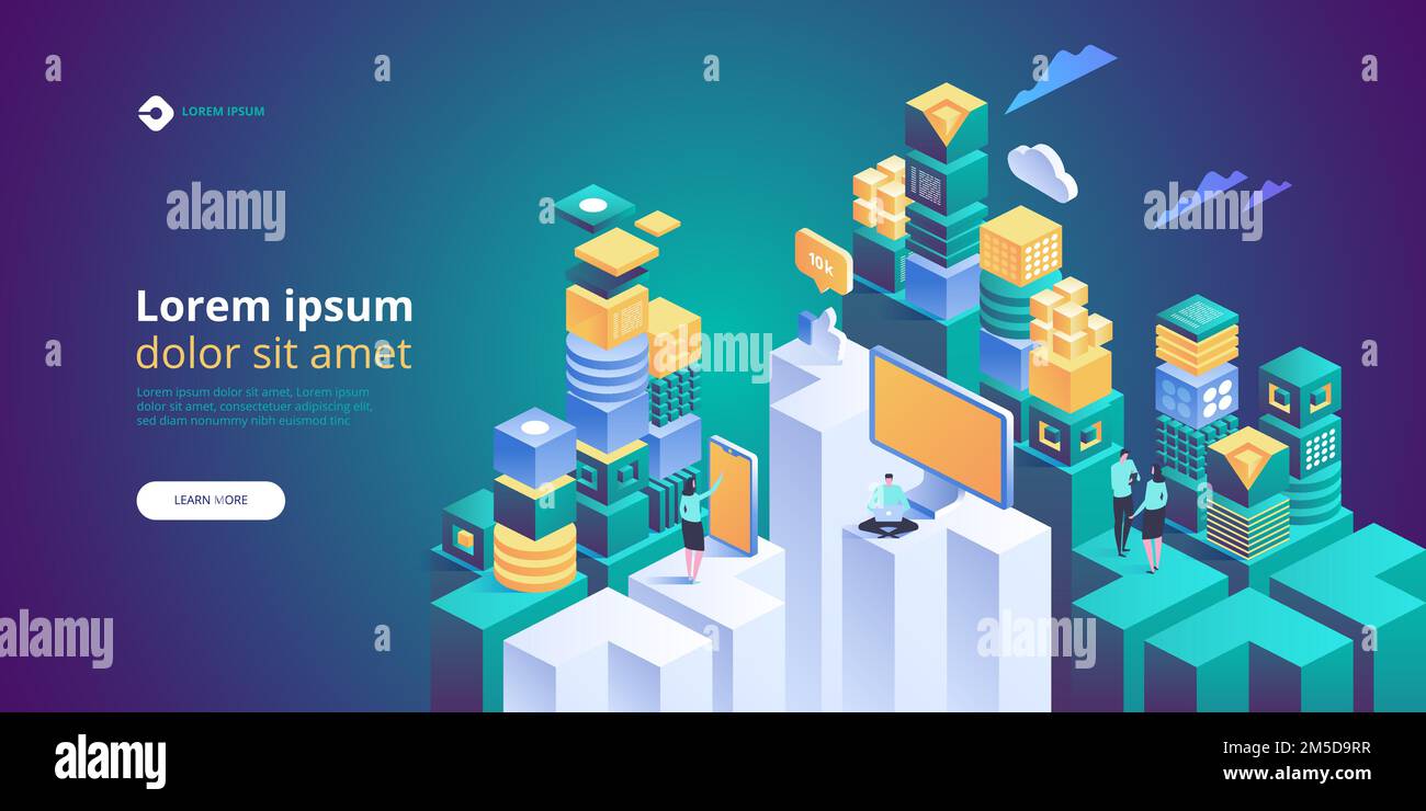 IOT isometric vector concept. Internet of things. Automation system ...