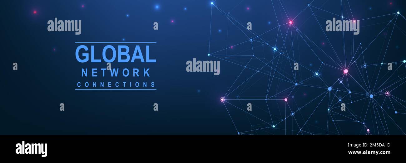 Global network connection concept. Big data visualization. Social ...