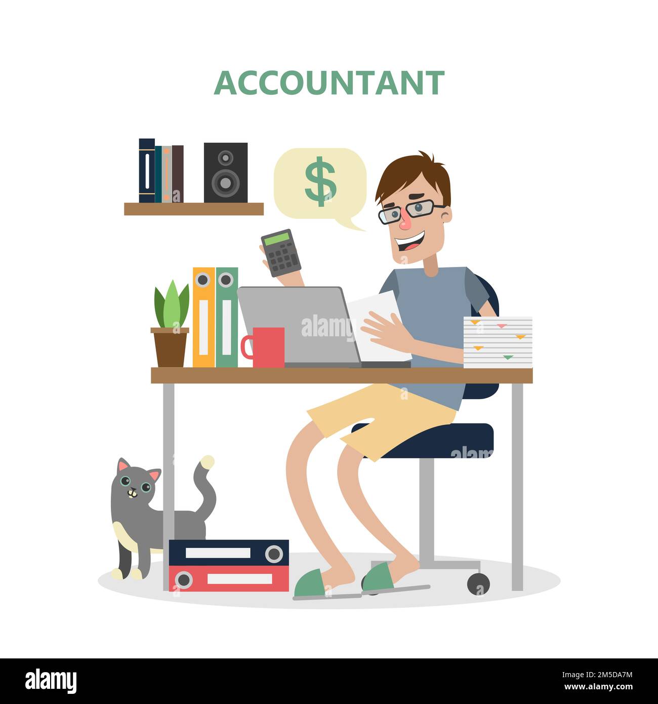 Documents calculator Stock Vector Images - Alamy