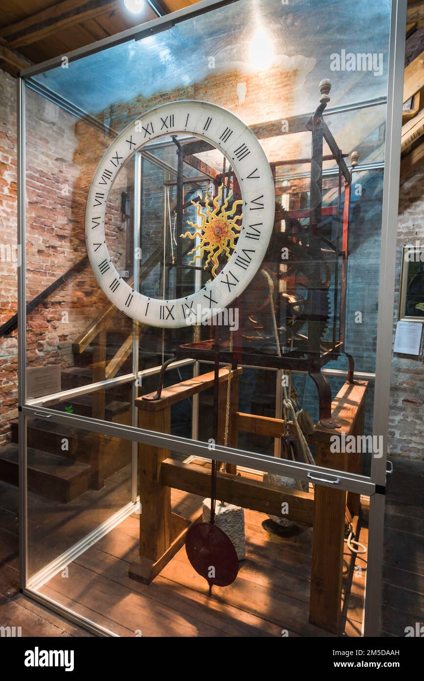 Clock Museum Chioggia, view of the second oldest clock in Europe dated ...