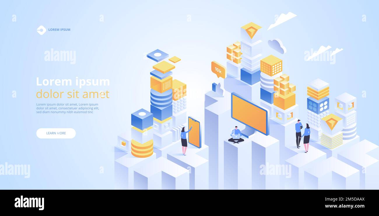 IOT isometric vector concept. Internet of things. Automation system ...