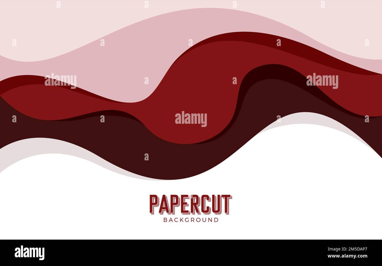 Papercut Abstract Background. Red Wave Wallpaper Stock Vector Image ...