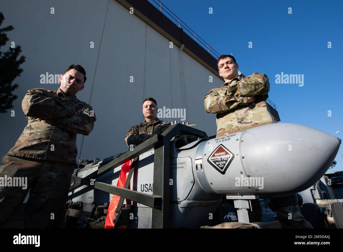 From left, U.S. Air Force Senior Airman Austin White, Staff Sgt. Caleb ...