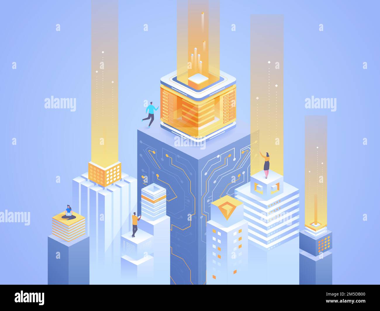 Abstract 3d city model Stock Vector Images - Alamy