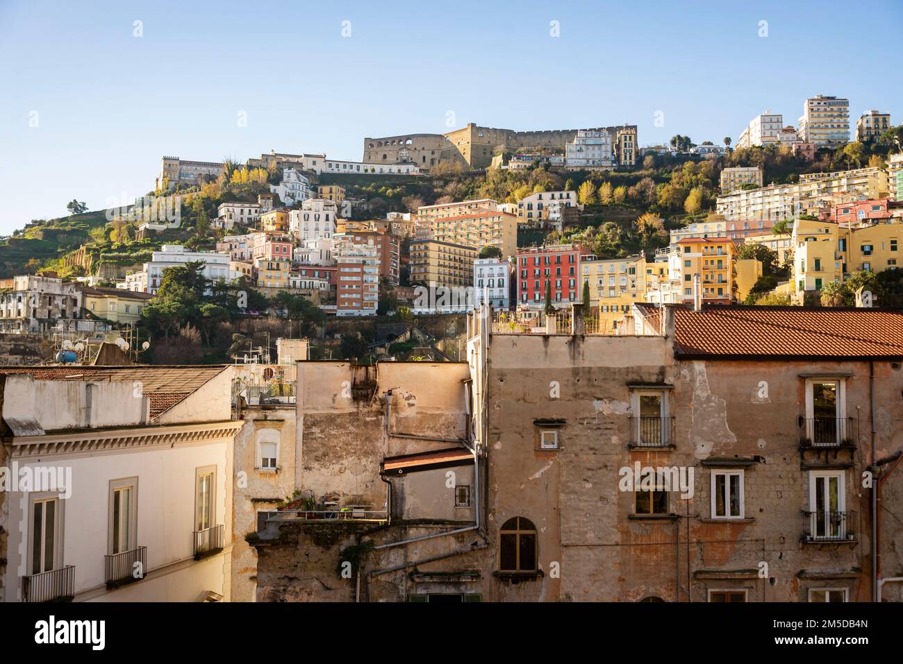 View of the Vomero hill and St. Elmo Castle from the Montesanto ...
