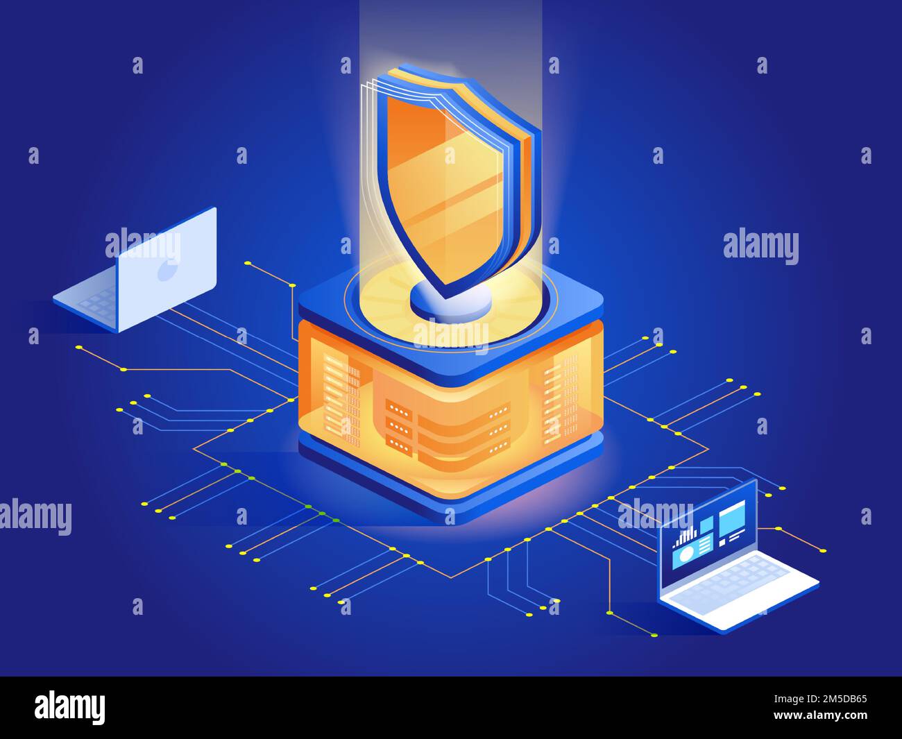 Antivirus Software Abstract Isometric Illustration Cybersecurity Data Encryption Technology