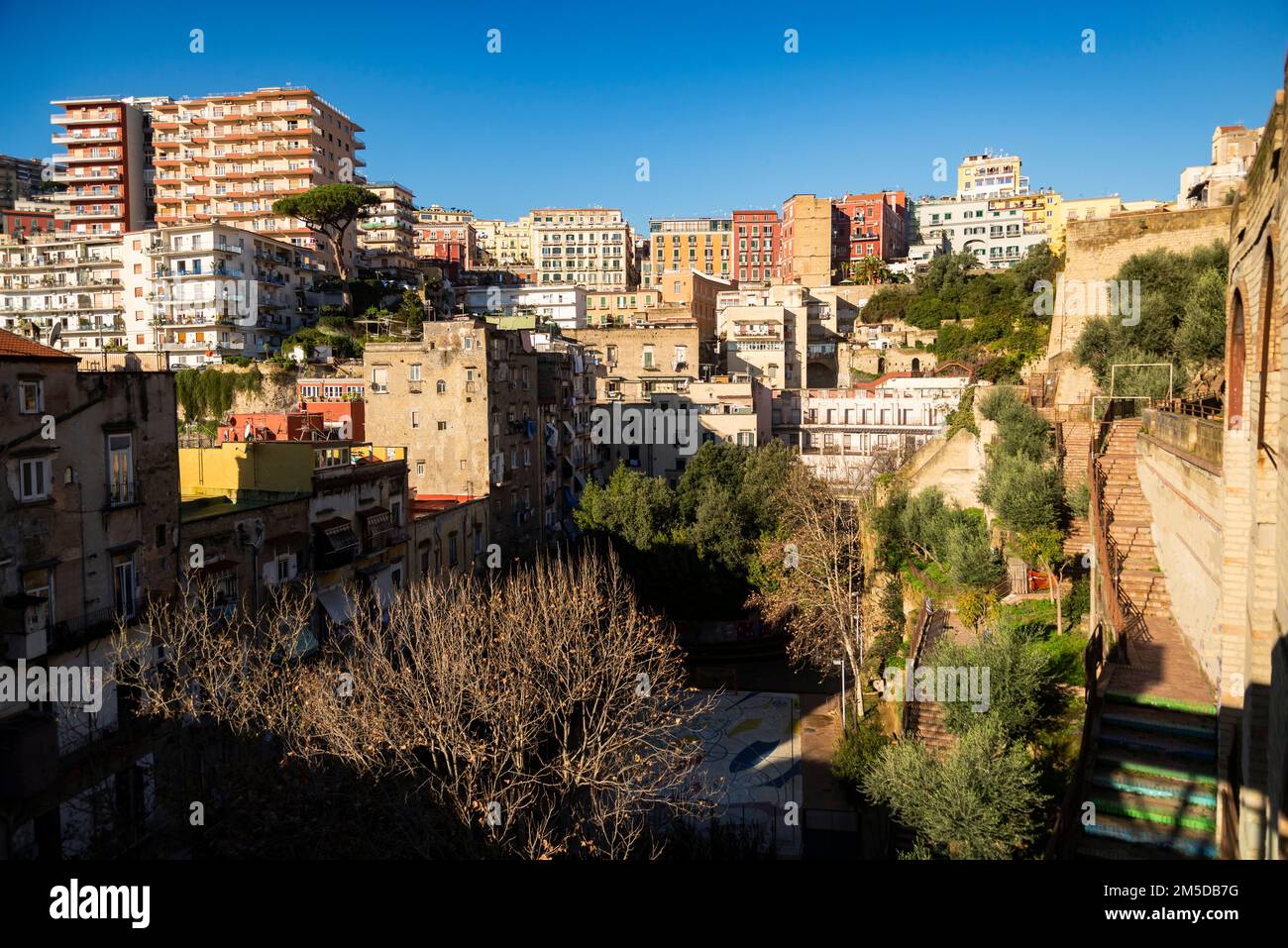 View of the Vomero hill and St. Elmo Castle from the Montesanto ...