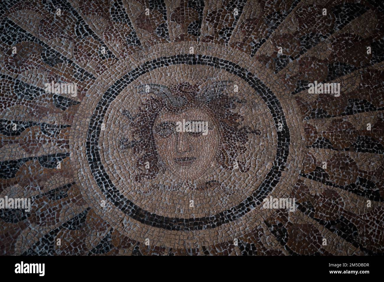 The ancient Medusa mosaic in Rhodes, Greece Stock Photo - Alamy