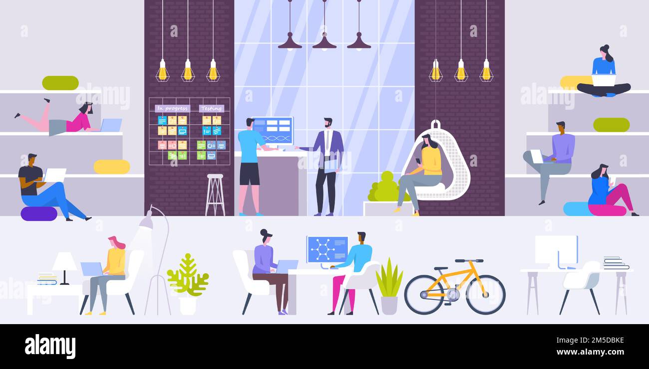 Modern workplaces Stock Vector Images - Alamy