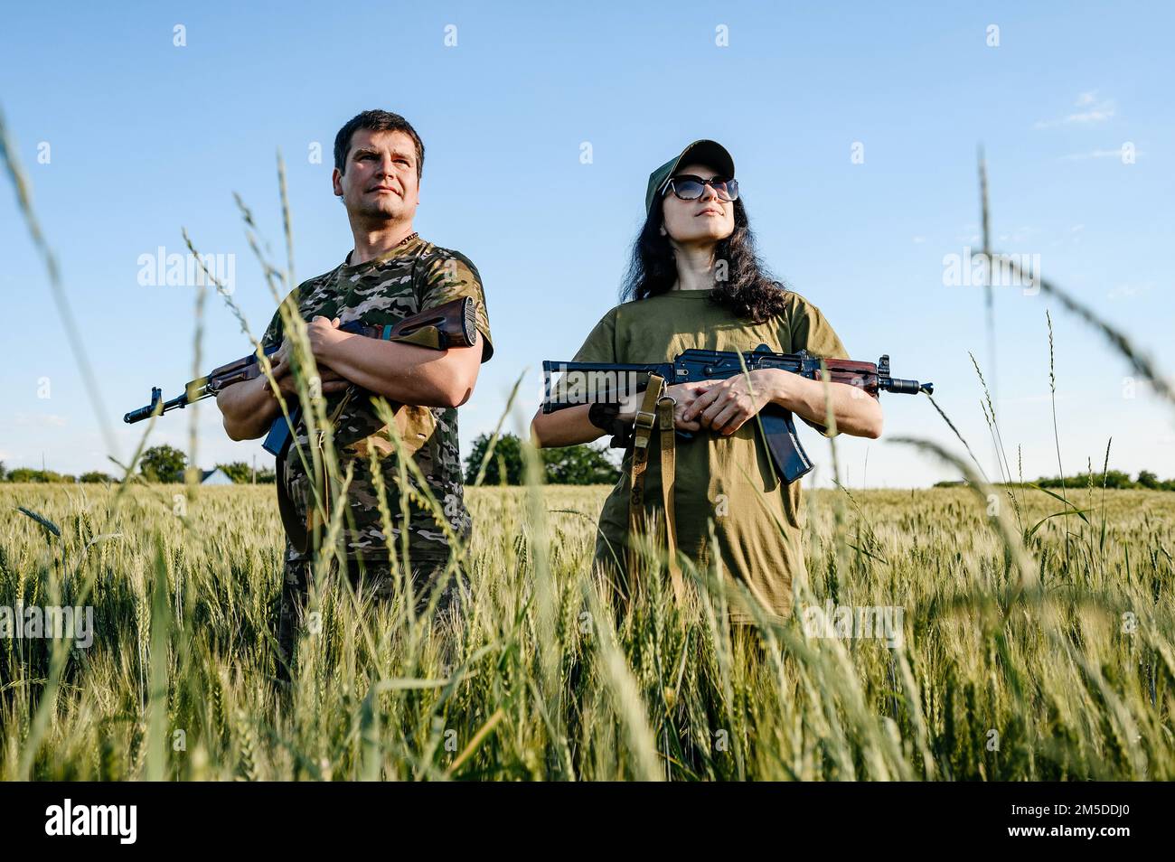 Zaporizhzhia, Ukraine July 1, 2022: Ukrainian military defender with ...