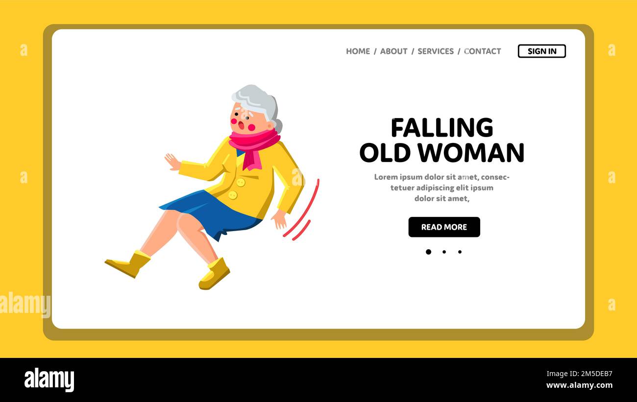 falling old woman vector Stock Vector Image & Art - Alamy