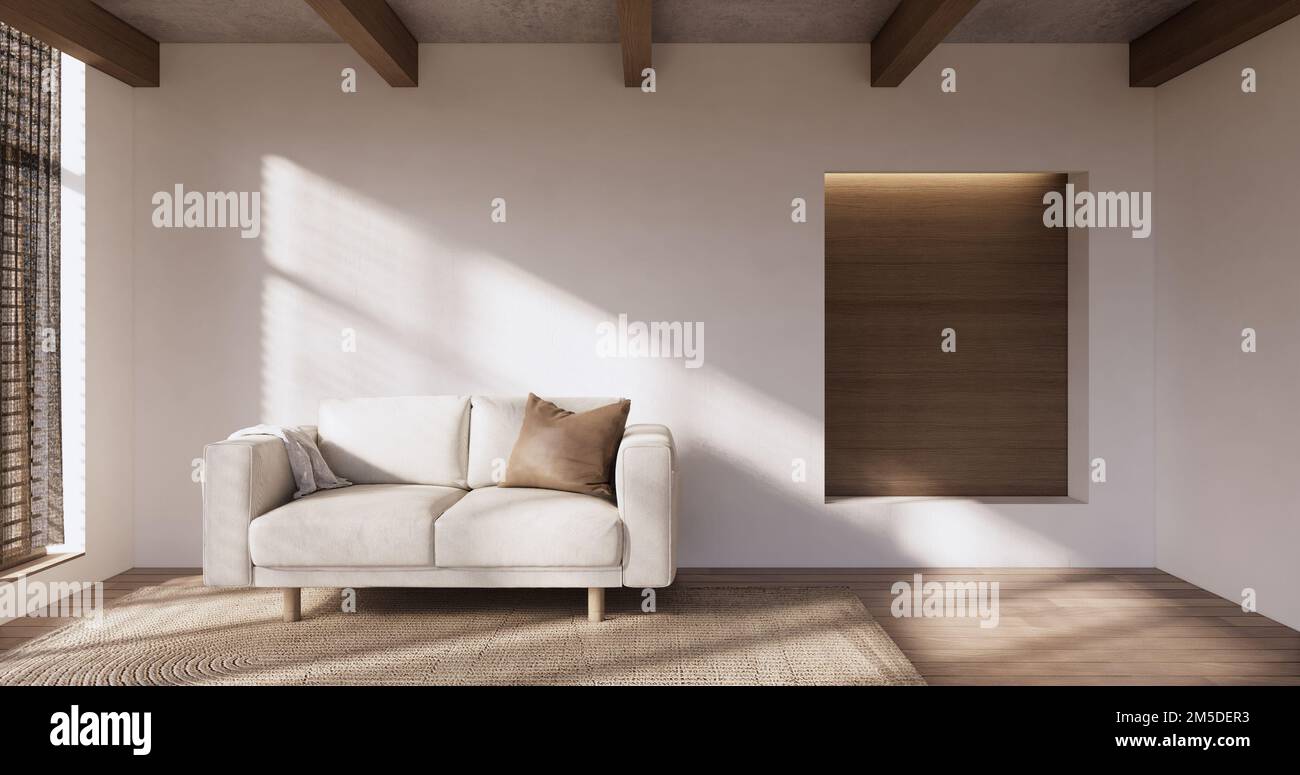 Minimal Muji style, Empty wooden room,Cleaning japandi room interior ...