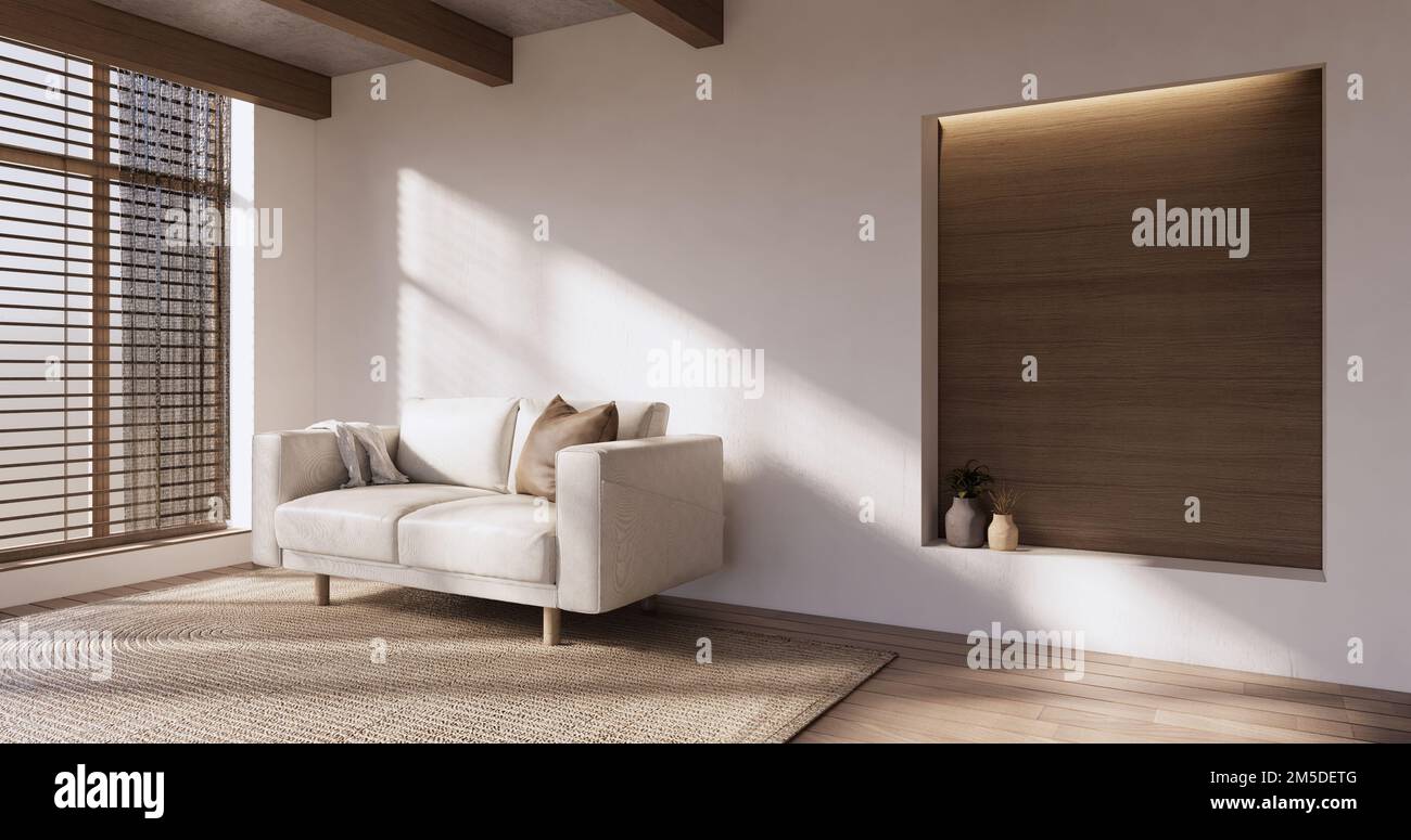 Minimal Muji style, Empty wooden room,Cleaning japandi room interior ...