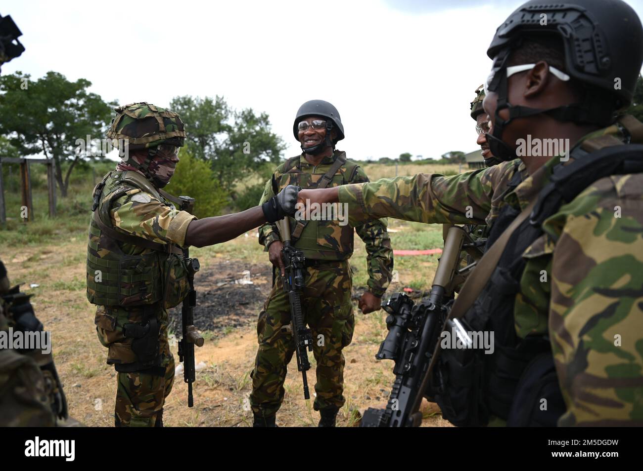 Botswana Defense force soldiers celebrate after a close quarters ...