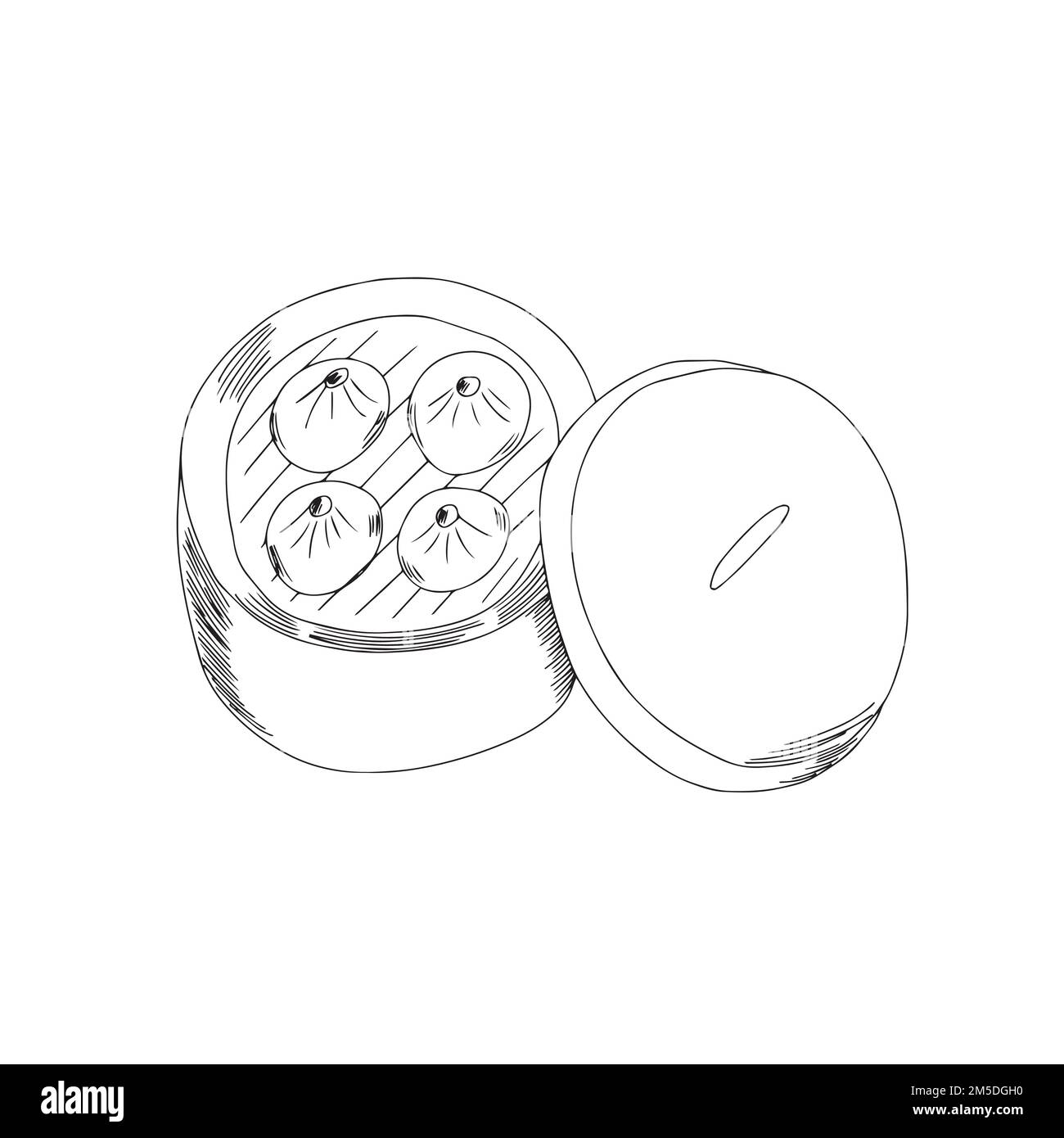 Chinese Dim Sum On A Bamboo Tray Stock Vector Image And Art Alamy