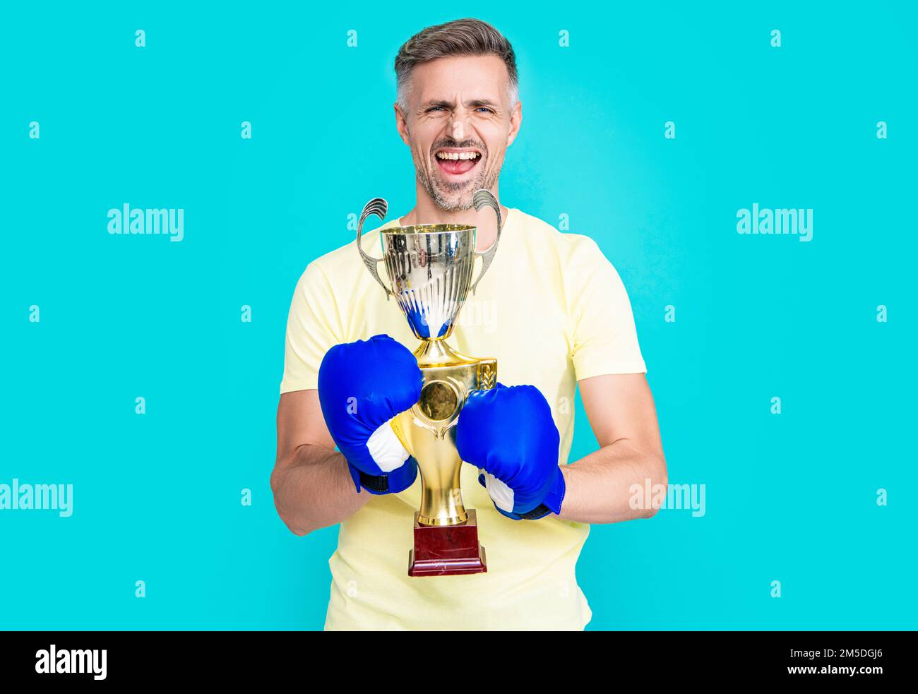 successful man boxer champion winner on background. photo of man boxer ...