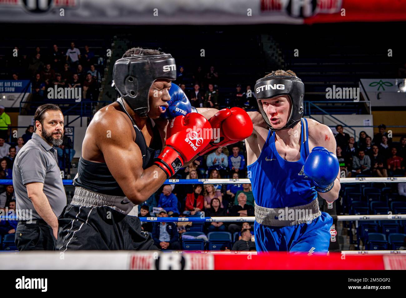 U.S. AIR FORCE ACADEMY, Colo. -- Air Force's Alan Long, right, lands a ...