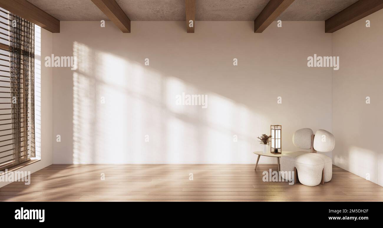 Minimal Muji style, Empty wooden room,Cleaning japandi room interior ...