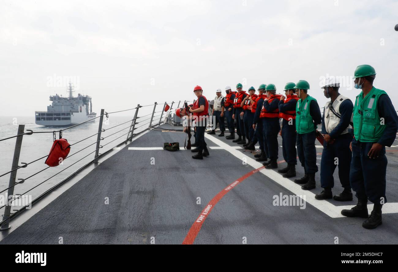 INDIAN OCEAN (March 5, 2022) Sailors assigned to the Arleigh Burke ...