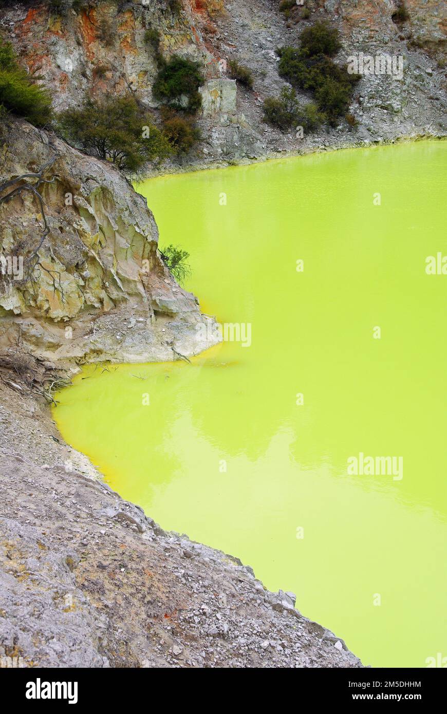 Emerald green geothermal pool known as the Devil's Bath in the Wai-o ...