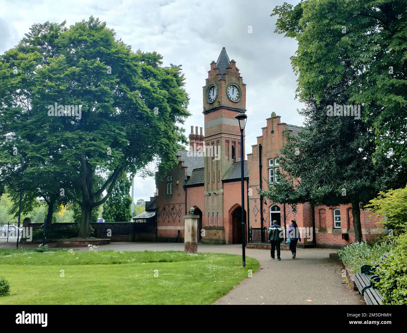 A clocktower at Walsall town Arboretum park in West Midlands, UK Stock ...