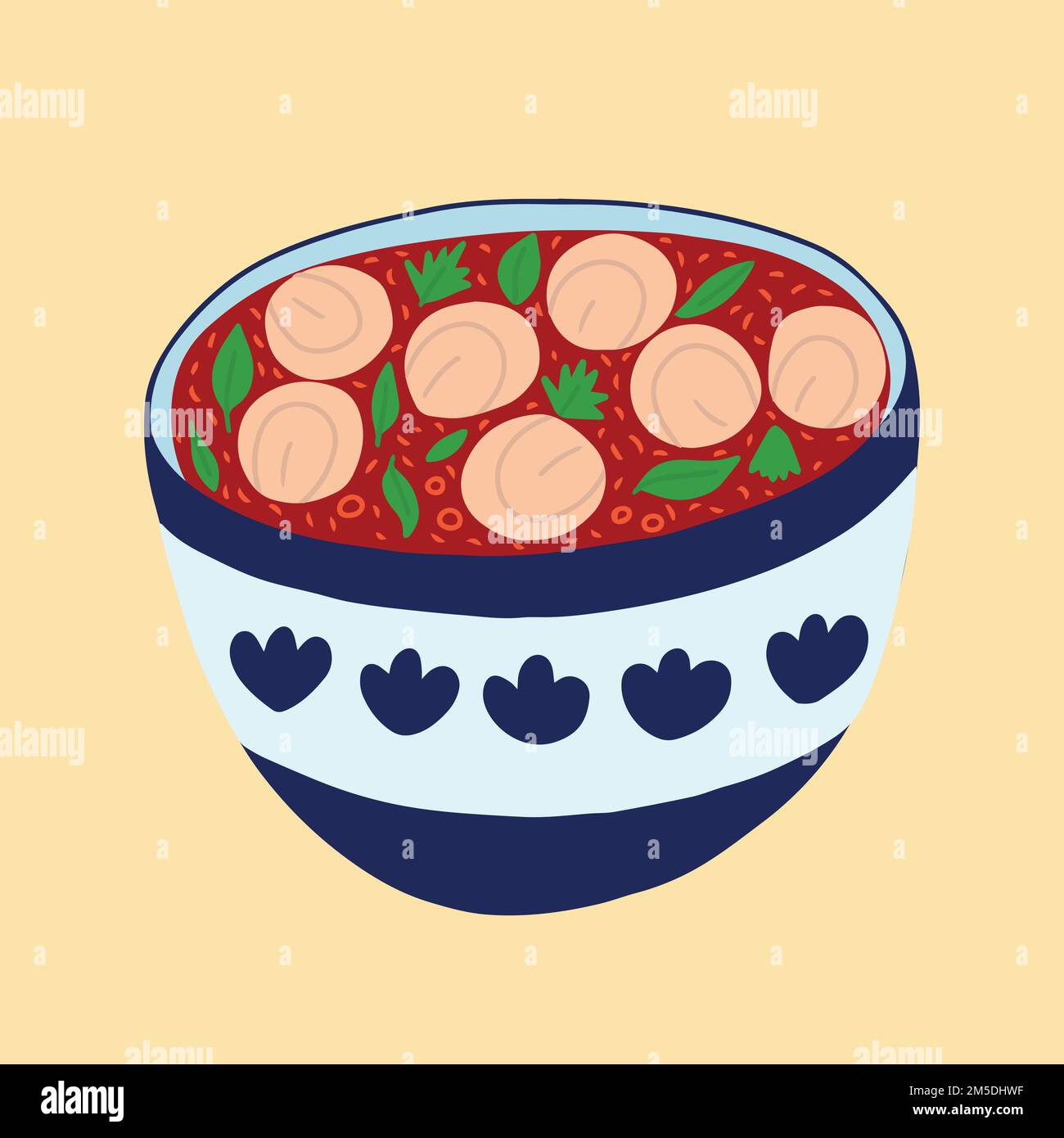 Bowl asian dumpling soup Stock Vector Images - Alamy