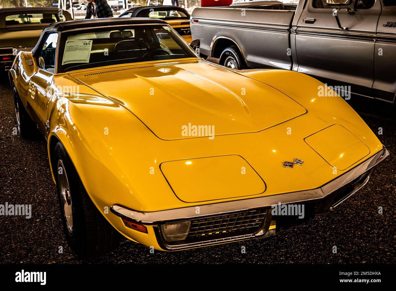 A luxury yellow vehicle on show at the Barrett-Jackson Auction in ...
