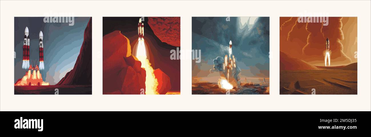 1960s american rocket Stock Vector Images - Alamy