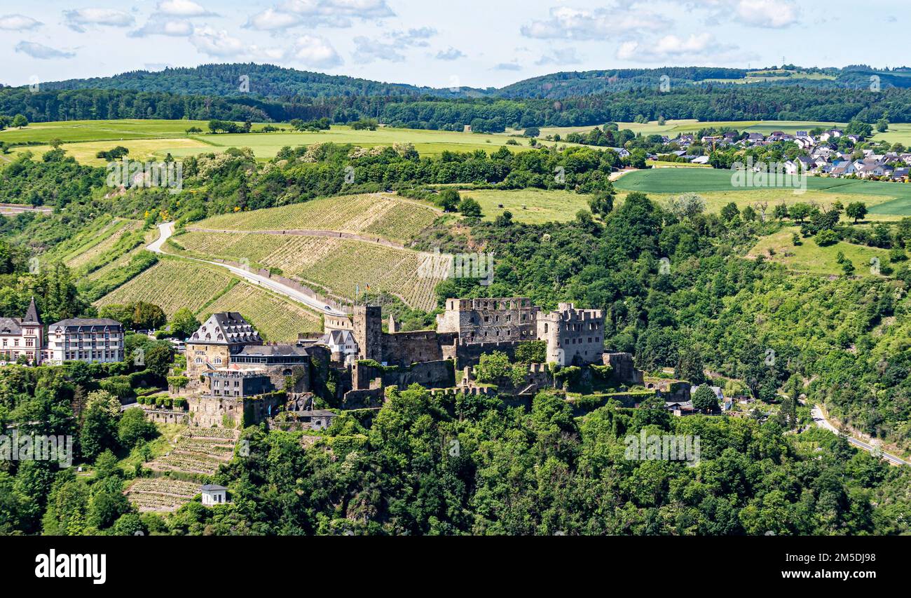 Rheinfels Castle and the town Sankt Goar in Germany Stock Photo - Alamy