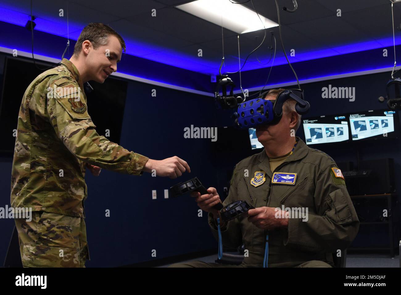 Gen. Mike Minihan, Air Mobility Command commander, tests out the ...
