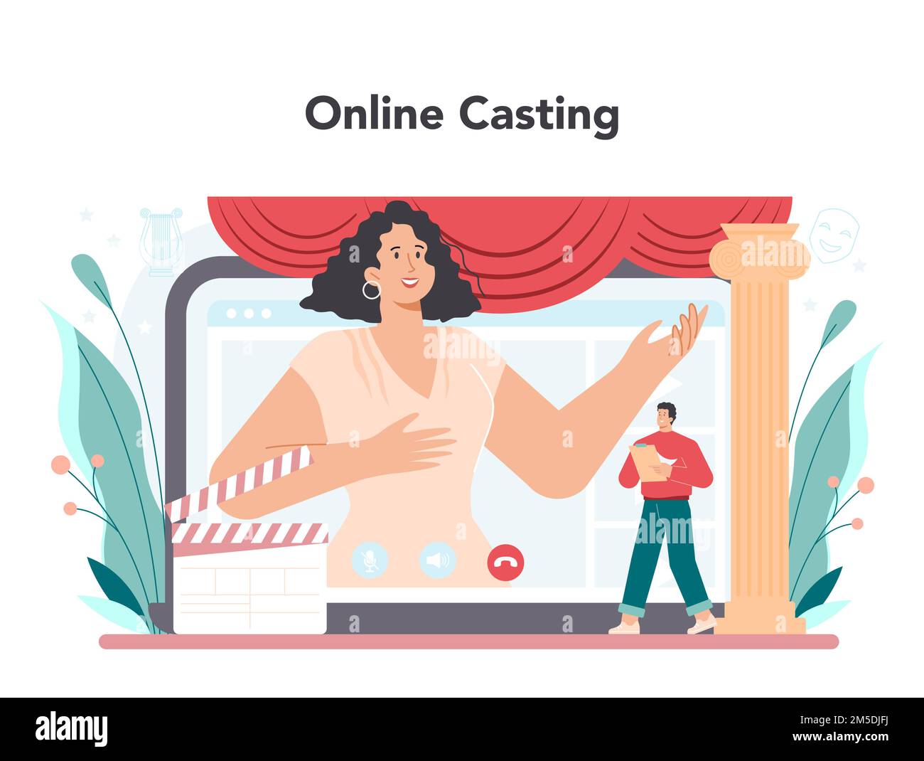 Actor and actress online service or platform. Theatrical performer or ...